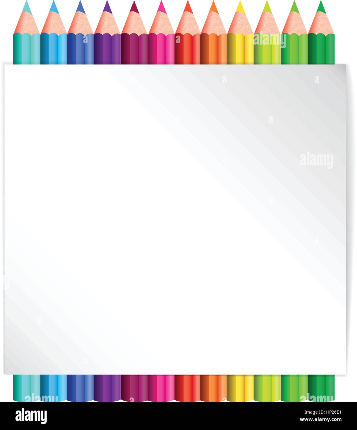 vector cartoon illustration on a white background of colouring pencils ...