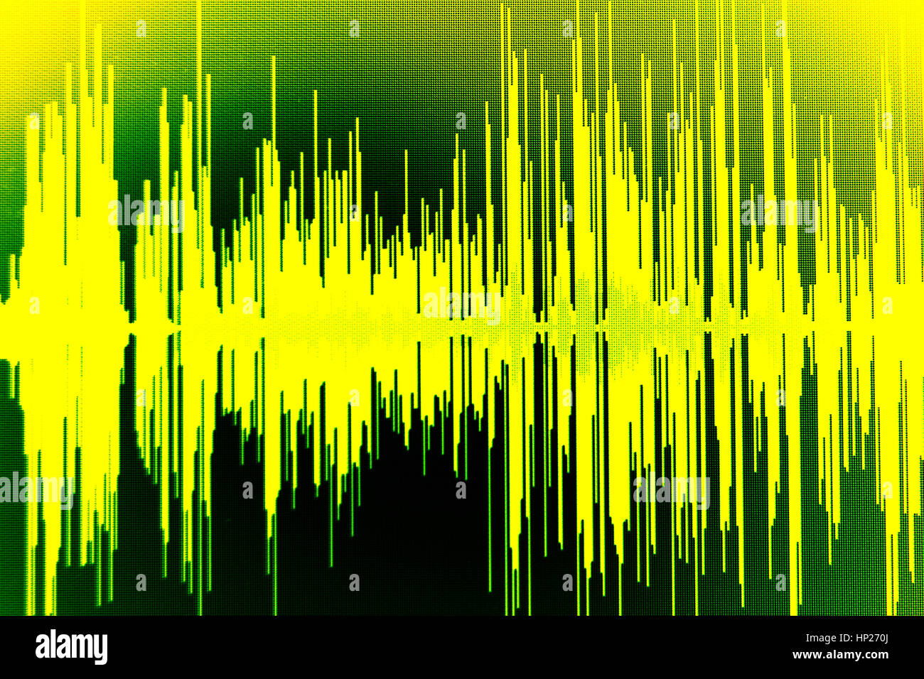 Sound recording studio audio wave on computer screen in professional ...