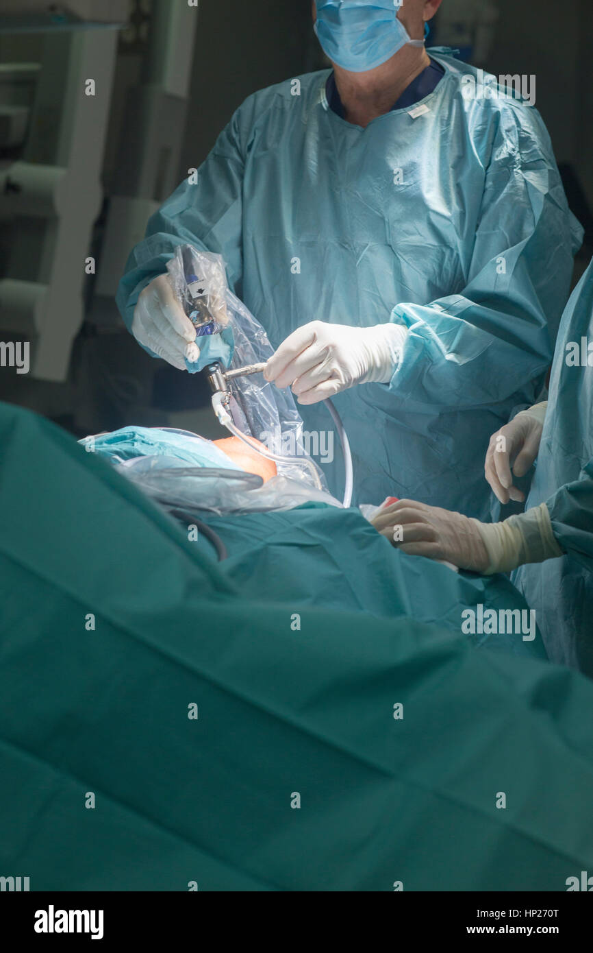 Knee keyhole surgery hospital arthroscopy operation medical procedure ...