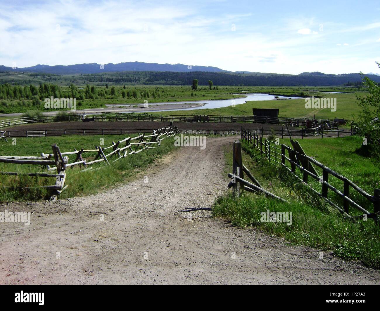 Dirt Road In Western Ranch Stock Photo - Alamy