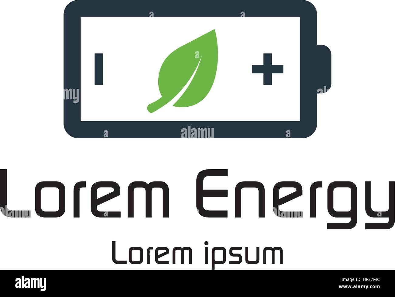 Environmentally Friendly Battery Logo Concept Design Stock Vector Image ...