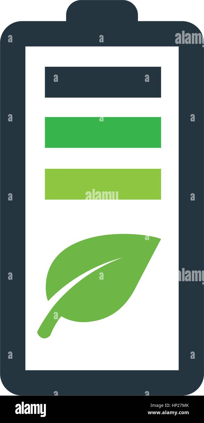 Environmentally Friendly Battery Logo Concept Design Stock Vector Image ...