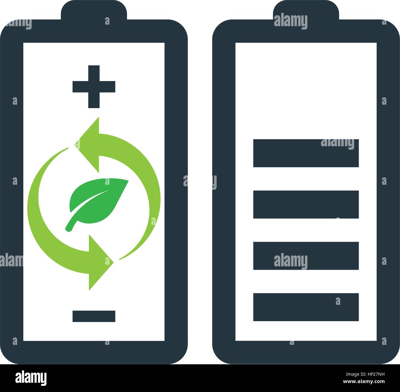 Environmentally Friendly Battery Logo Concept Design Stock Vector Image ...