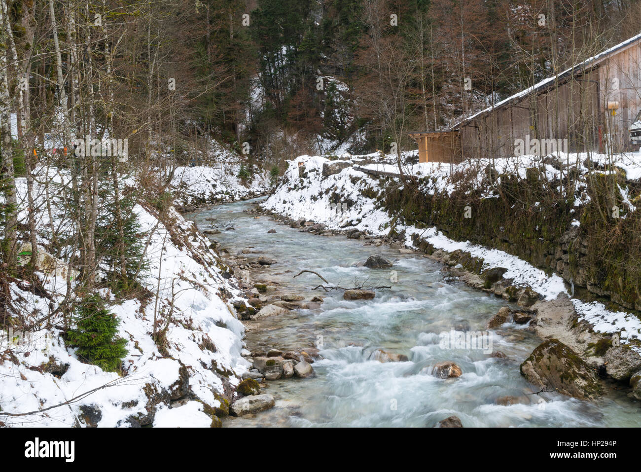 Winter in Gorge Partnachklamm in Garmisch-Partenkirchen, Bavaria ...