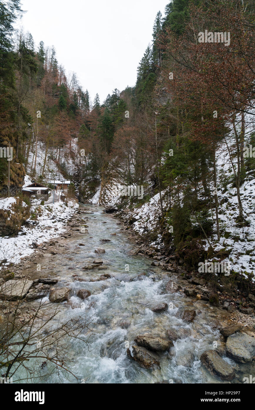 Winter in Gorge Partnachklamm in Garmisch-Partenkirchen, Bavaria ...