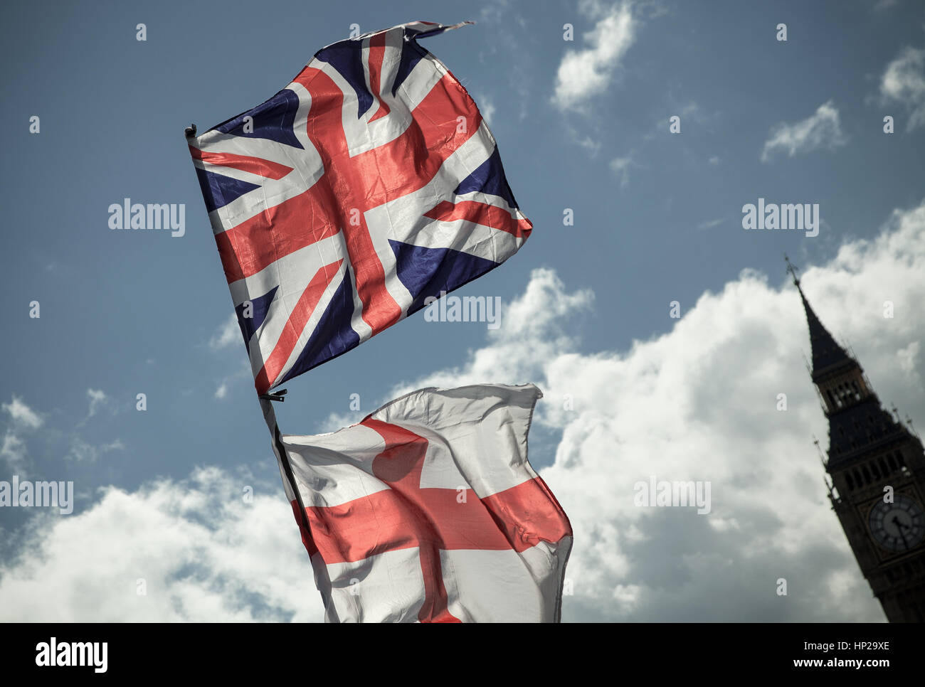 Closeup of Union Jack flag. UK Flag. British Union Jack flag blowing in ...