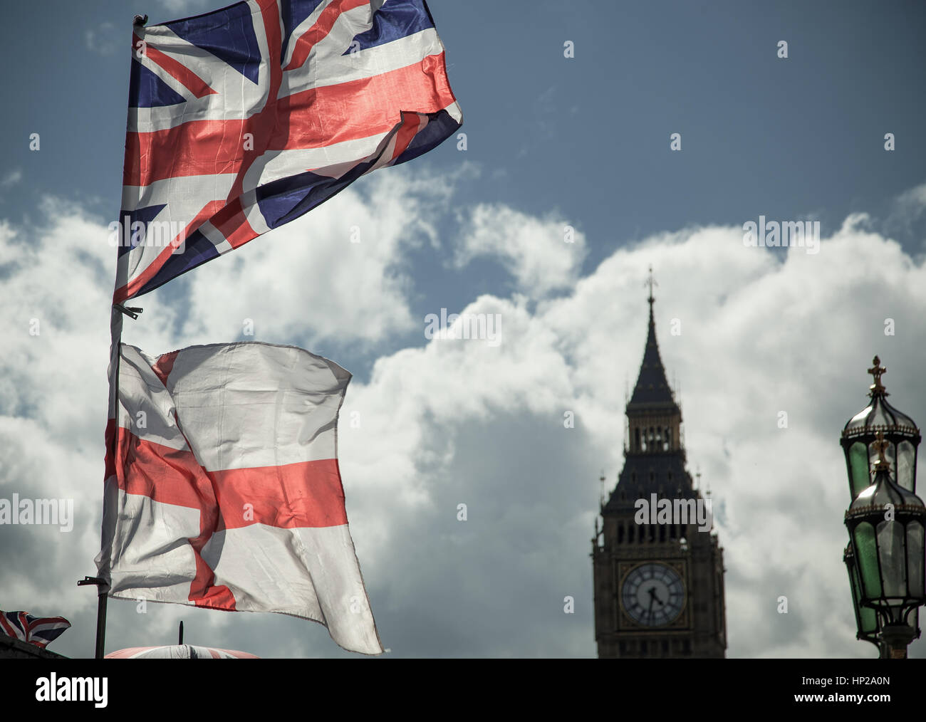 Closeup of Union Jack flag. UK Flag. British Union Jack flag blowing in ...