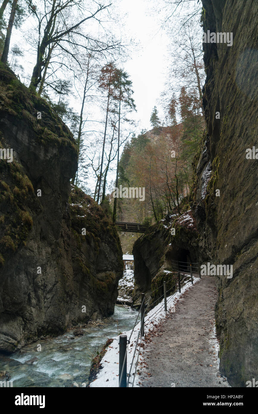 Winter in Gorge Partnachklamm in Garmisch-Partenkirchen, Bavaria ...