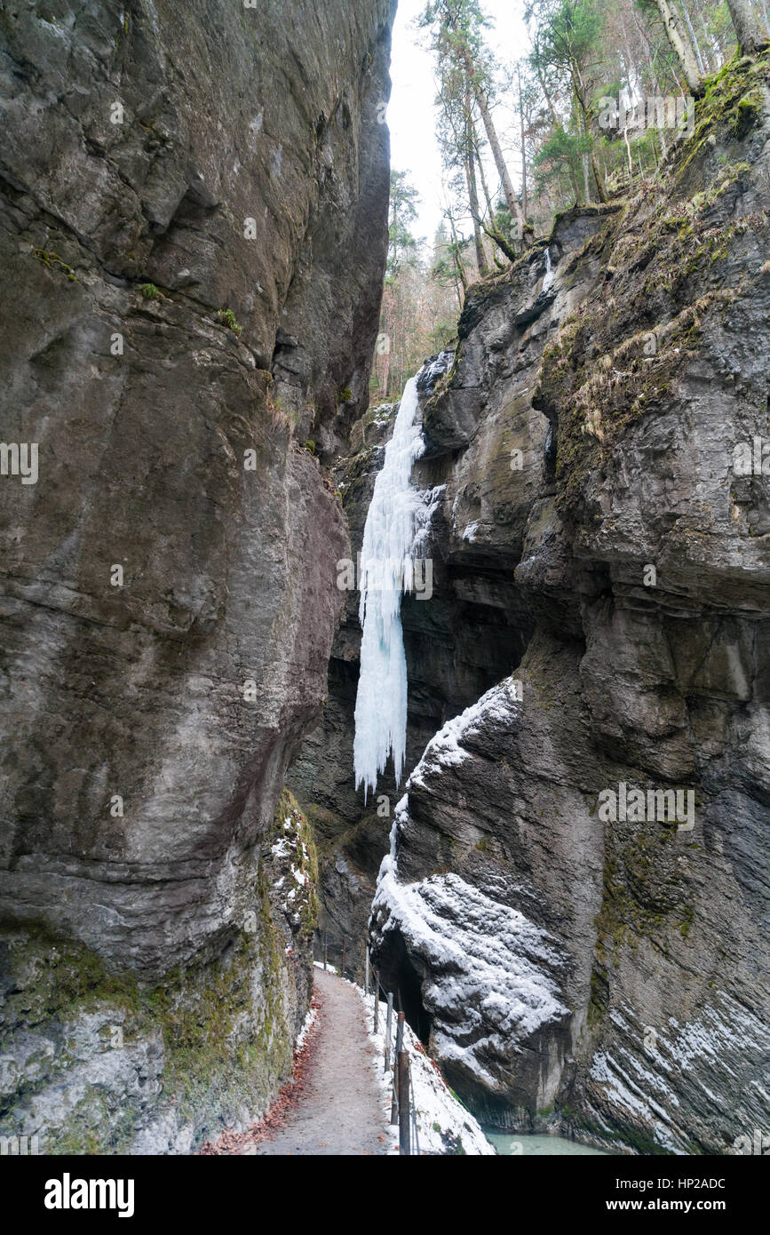 Winter in Gorge Partnachklamm in Garmisch-Partenkirchen, Bavaria ...