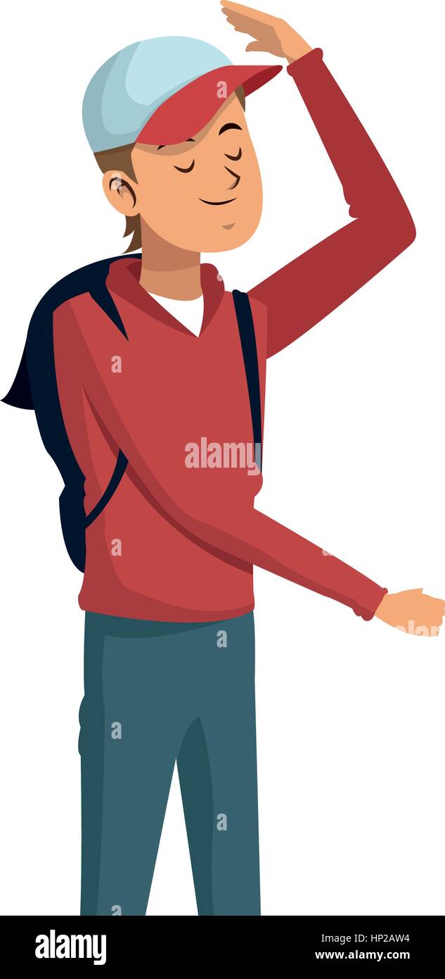 Man with a cap over white background. colorful design. vector ...