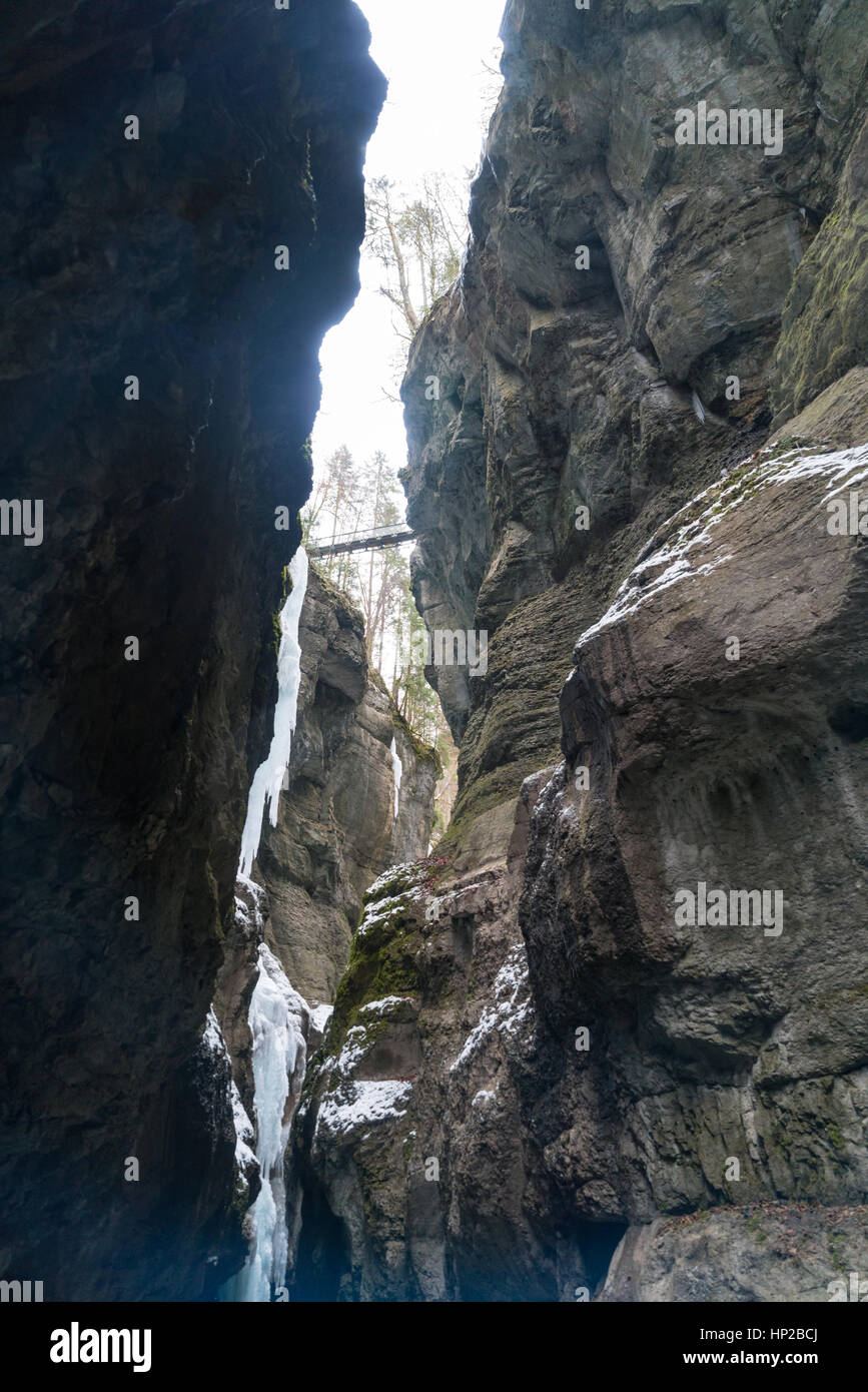 Winter in Gorge Partnachklamm in Garmisch-Partenkirchen, Bavaria ...