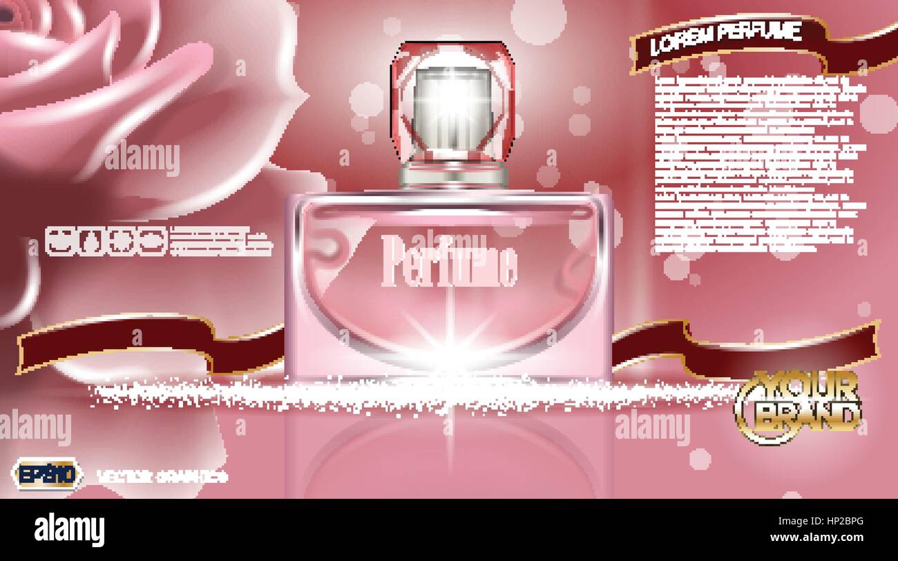 Perfume bottle Cosmetic ads template, droplet bottle mock up isolated ...