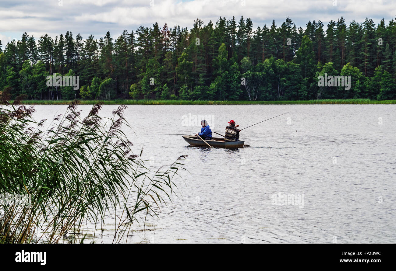 Fishing on the lake Stock Photo - Alamy