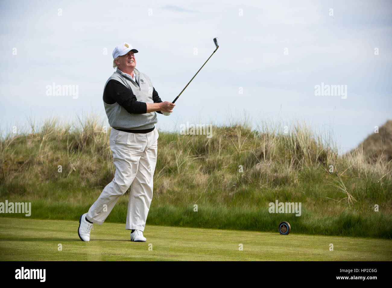 President Donald Trump Photographed at Trump Links International Golf ...