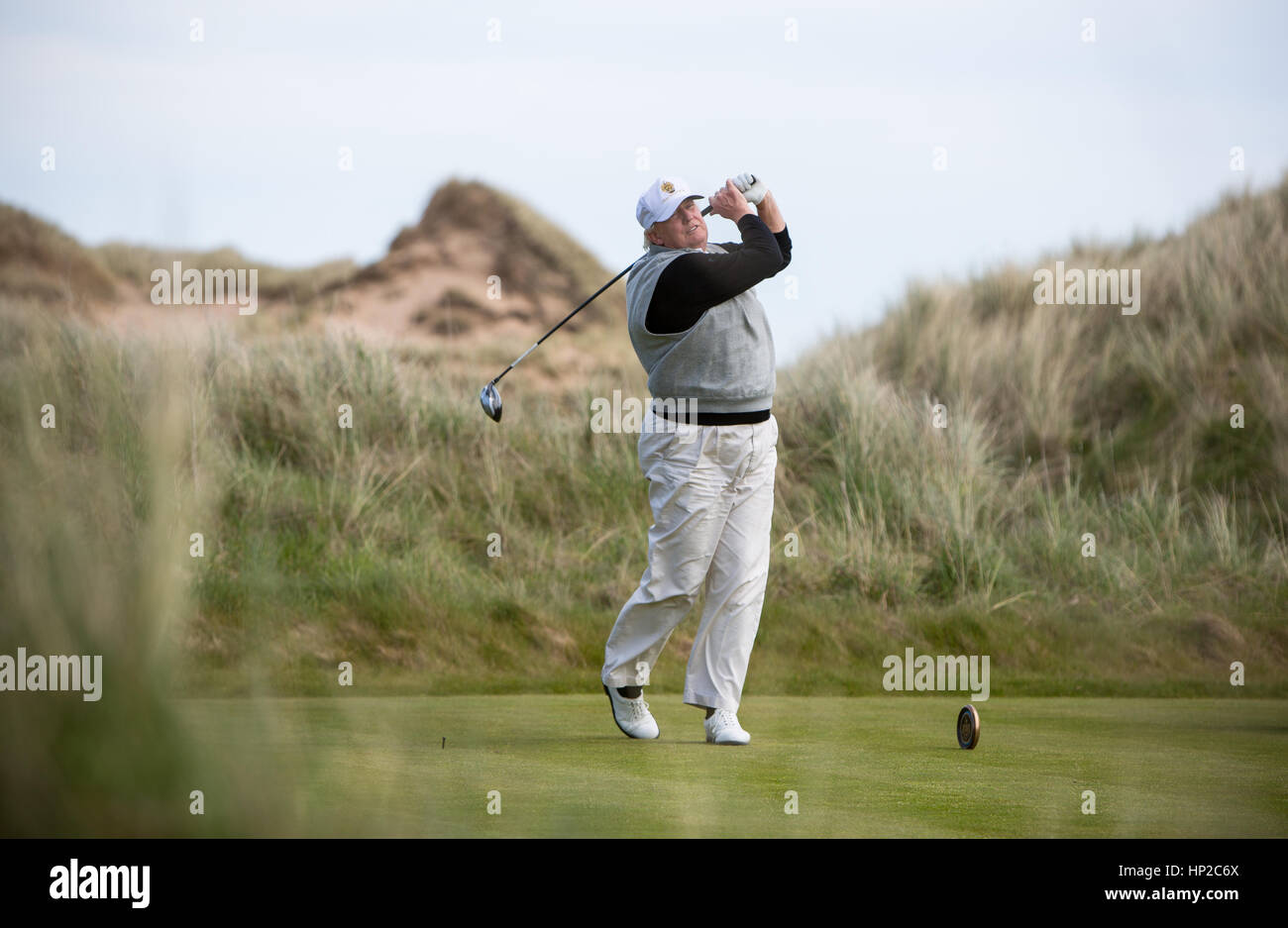 President Donald Trump Photographed at Trump Links International Golf ...