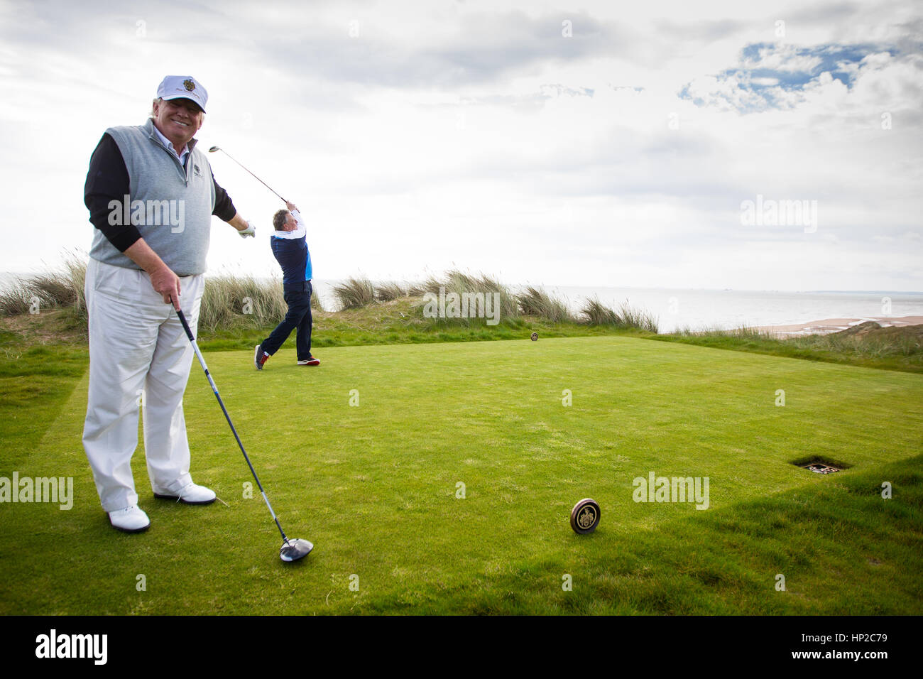 President Donald Trump Photographed at Trump Links International Golf ...