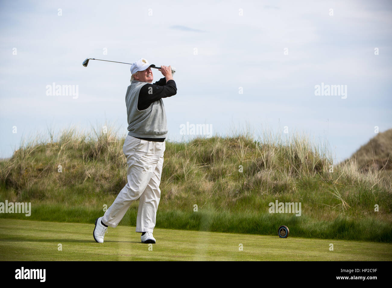 President Donald Trump Photographed at Trump Links International Golf ...