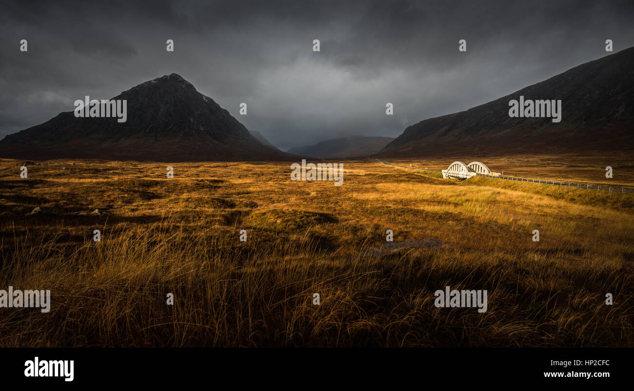 Dramatic Light on Rannoch Moor above Glencoe in the Scottish Highlands ...