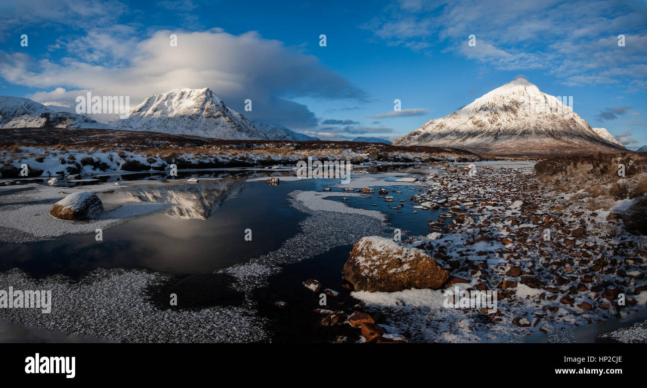 A winter landscape at River Etive, Glencoe, Glencoe Landscapes ...
