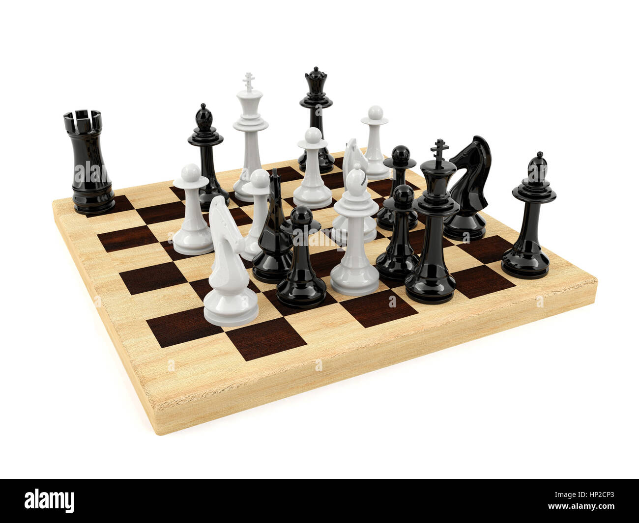 Chess board game on white background Stock Photo - Alamy