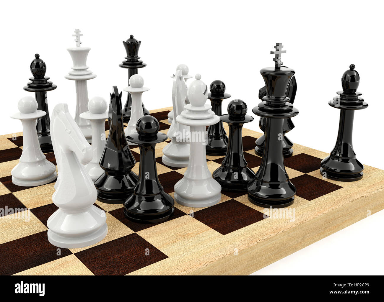 Chess board game on white background Stock Photo - Alamy