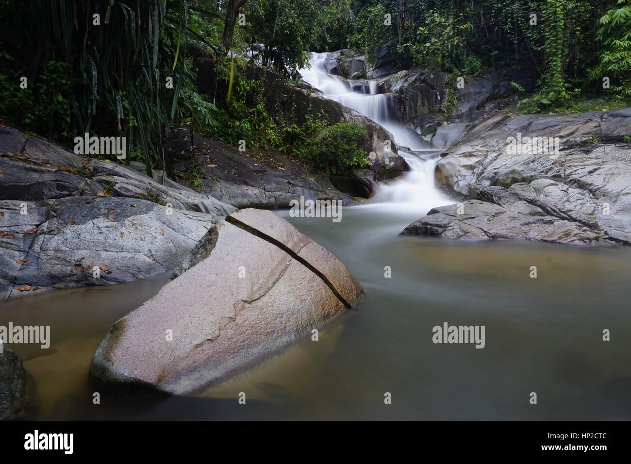Lata Mengkuang waterfall. District of Sik, Kedah, Malaysia Stock Photo ...