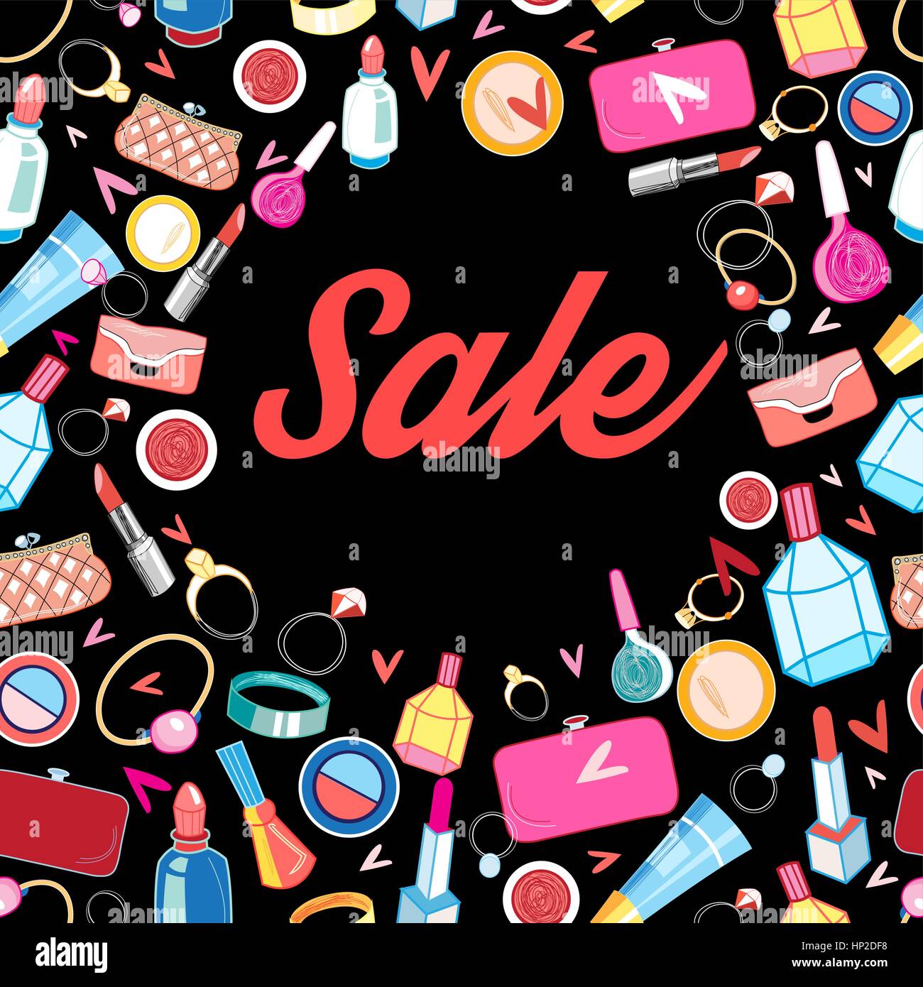 Advertising miracle poster sale different bright cosmetics Stock Vector ...