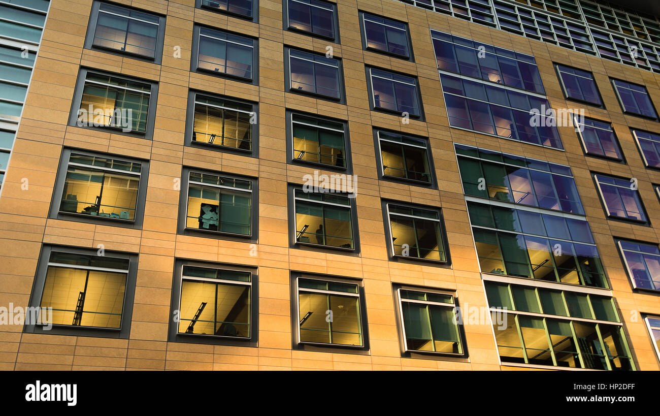 Close up windows of the building in Downtown Stock Photo - Alamy