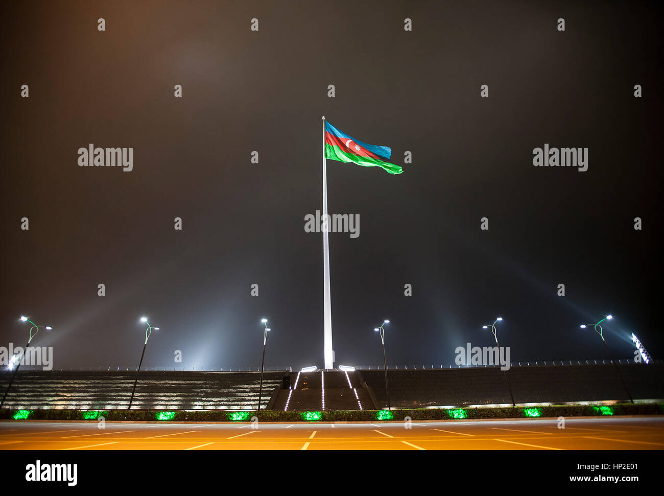 National Flag Square, Baku, Azerbaijan Stock Photo - Alamy