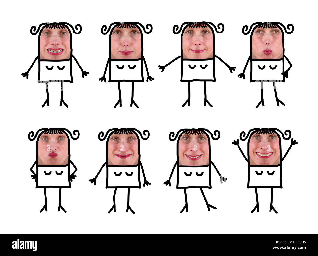 Cartoon mood faces Cut Out Stock Images & Pictures - Alamy