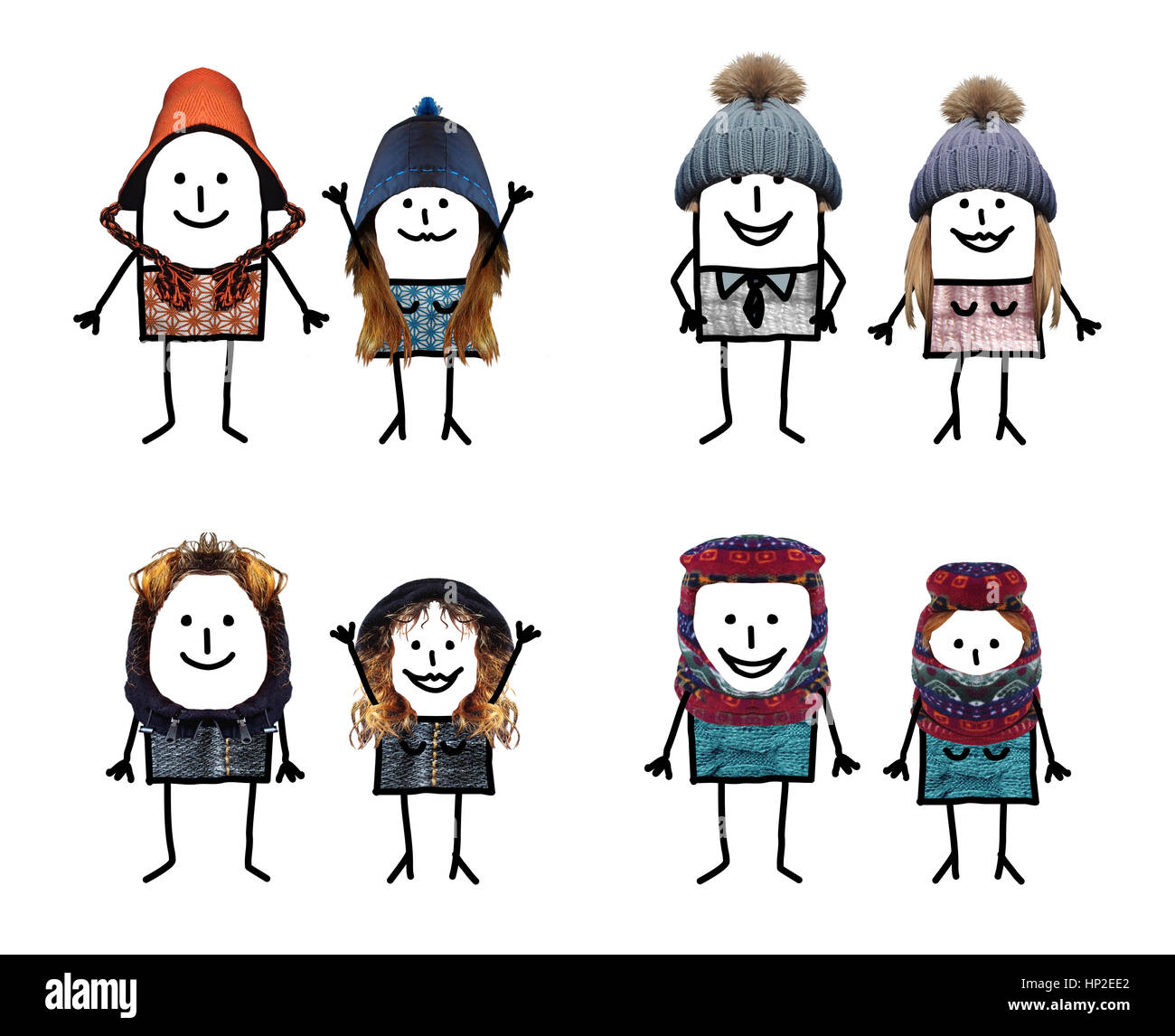Cartoon characters with real accessories - Couples Stock Photo - Alamy