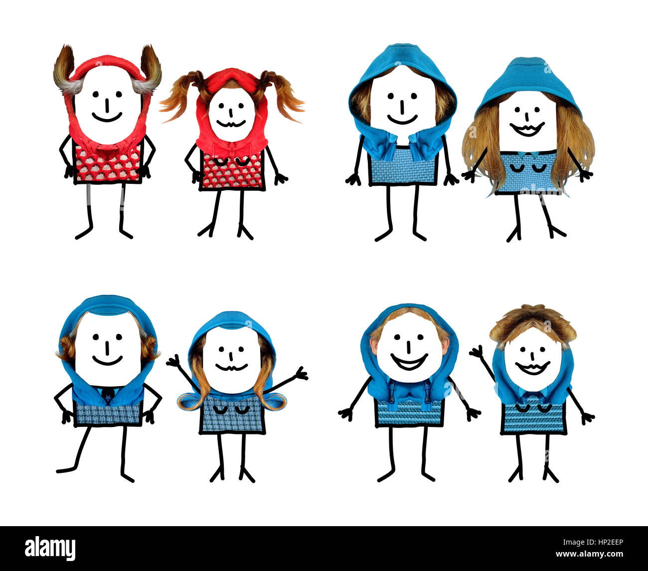 Cartoon characters with real accessories - Couples Stock Photo - Alamy