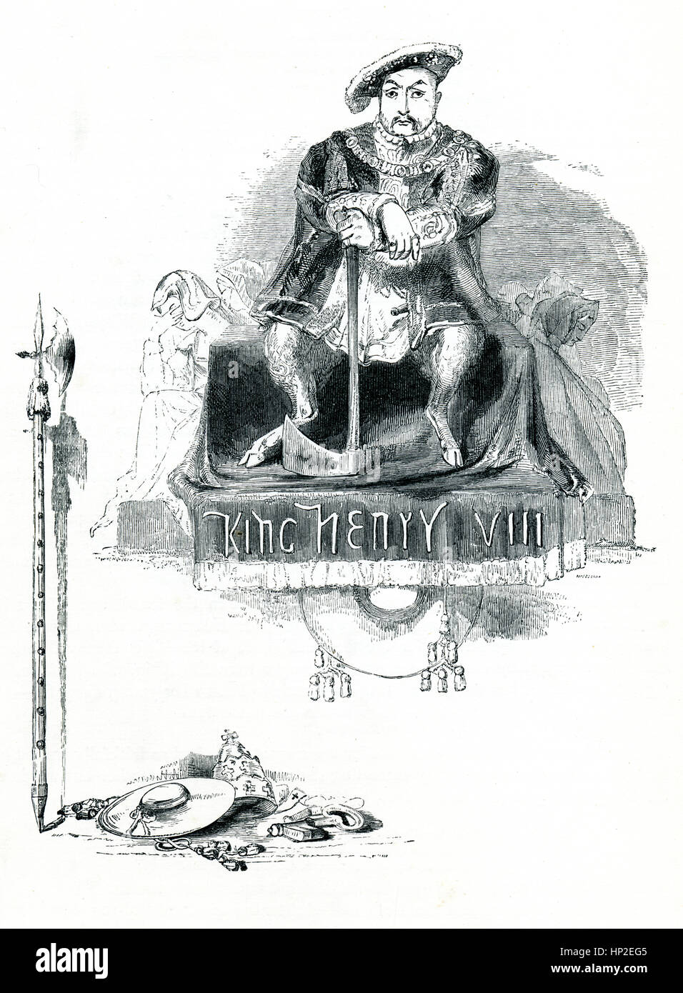 Henry VIII, Victorian book frontispiece for the play by William ...