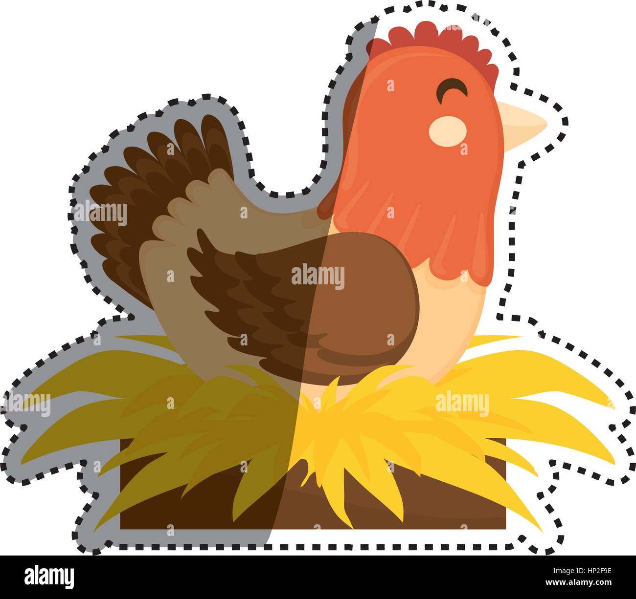 chicken farm animal icon vector illustration graphic design Stock ...