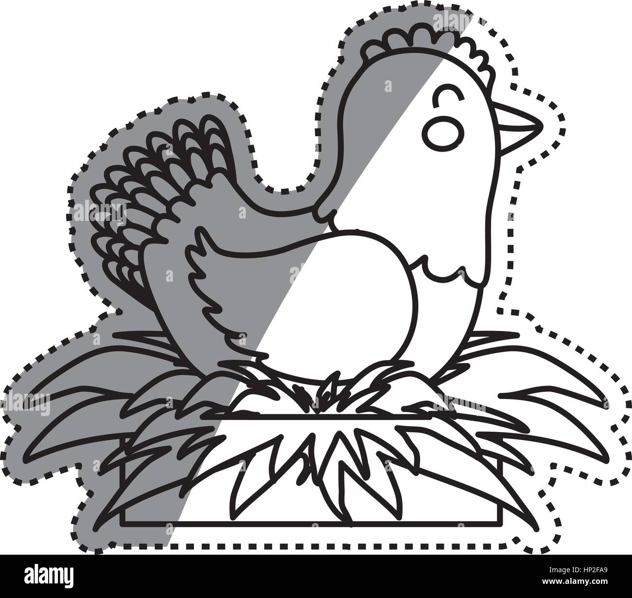 chicken farm animal icon vector illustration graphic design Stock ...