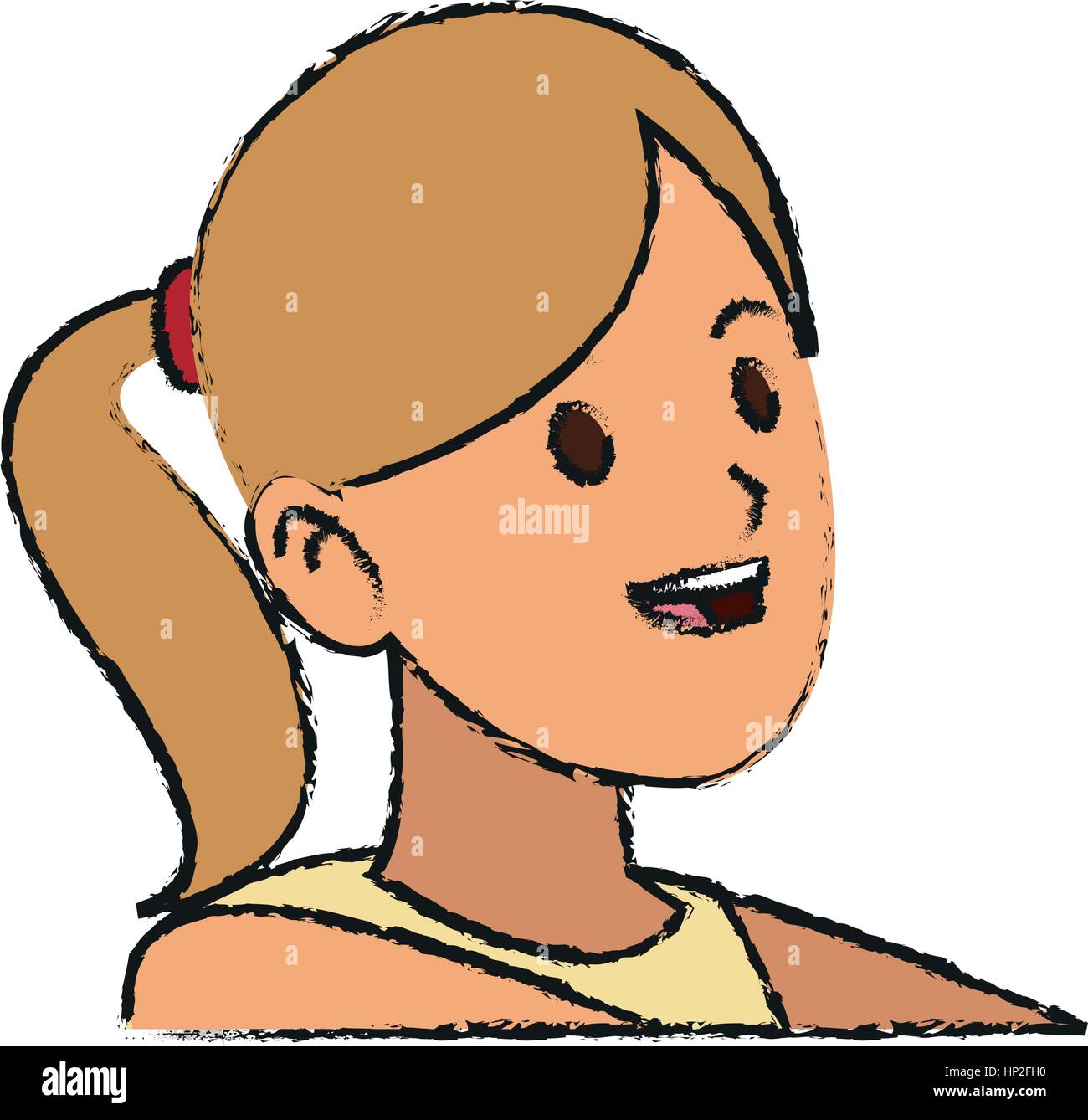 Woman Cartoon Icon Over White Background Vector Illustration Stock