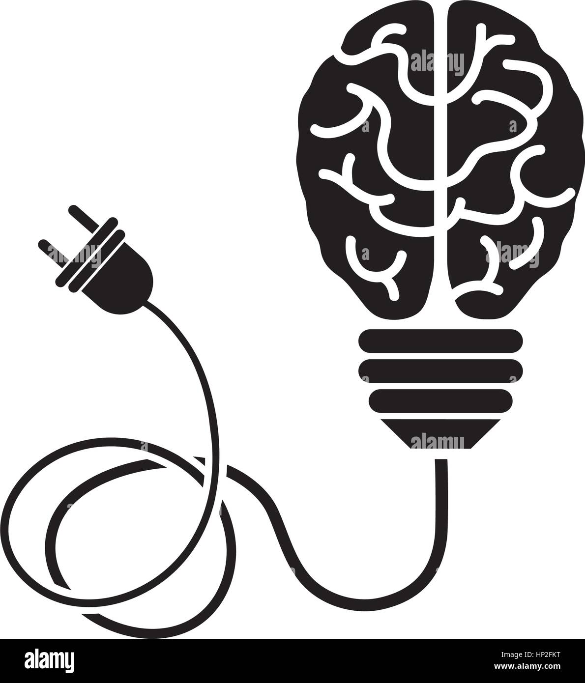 Vector Logo Icon Emblem With Brain And Light Bulb Light Brain Logo ...