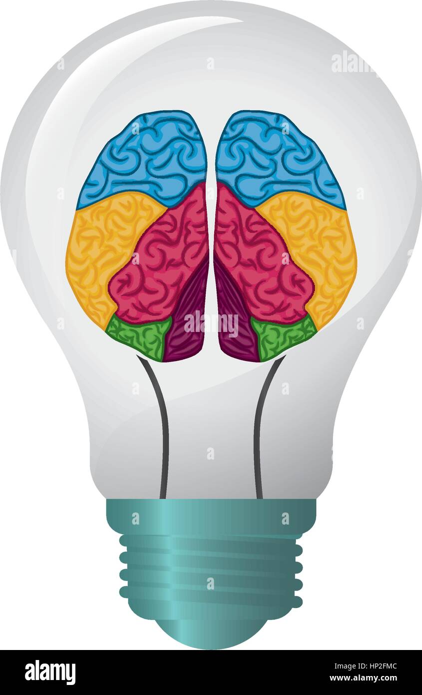 Bulb idea and human brain icon vector illustration graphic design Stock ...