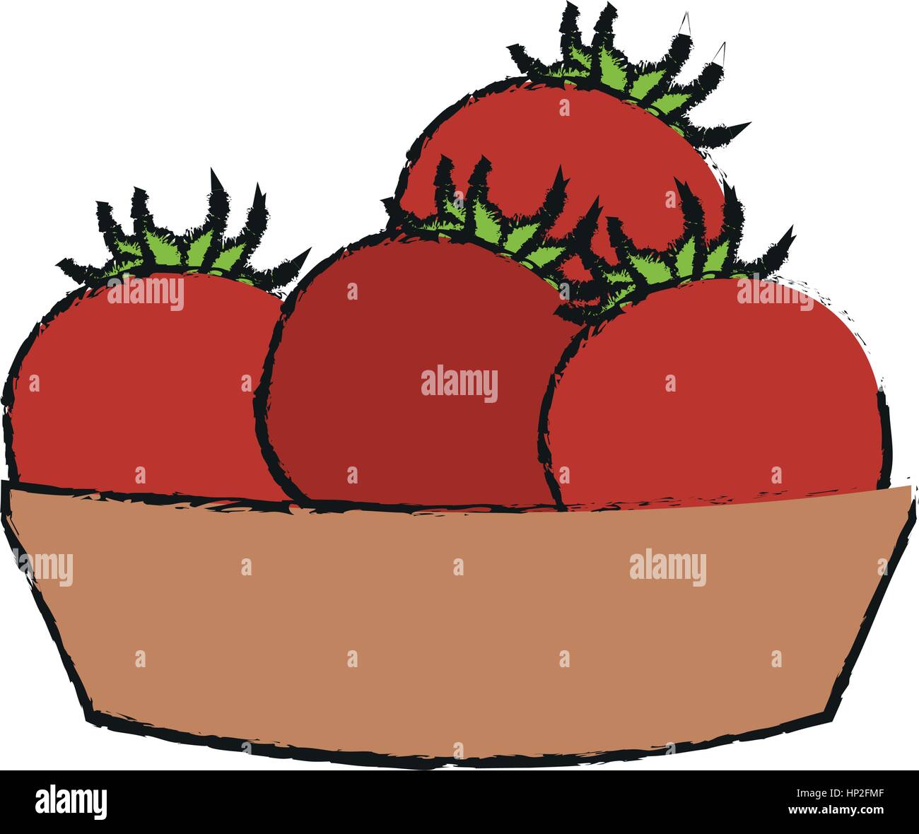 basket with tomatoes icon over white background. colorful design ...