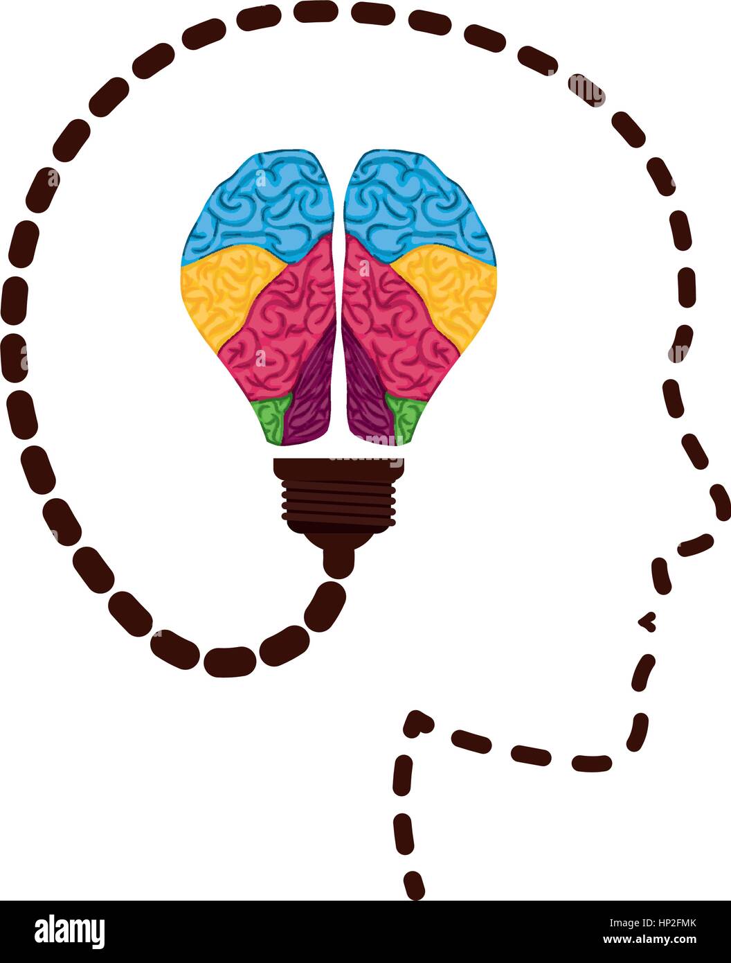 Bulb idea and human brain icon vector illustration graphic design Stock ...