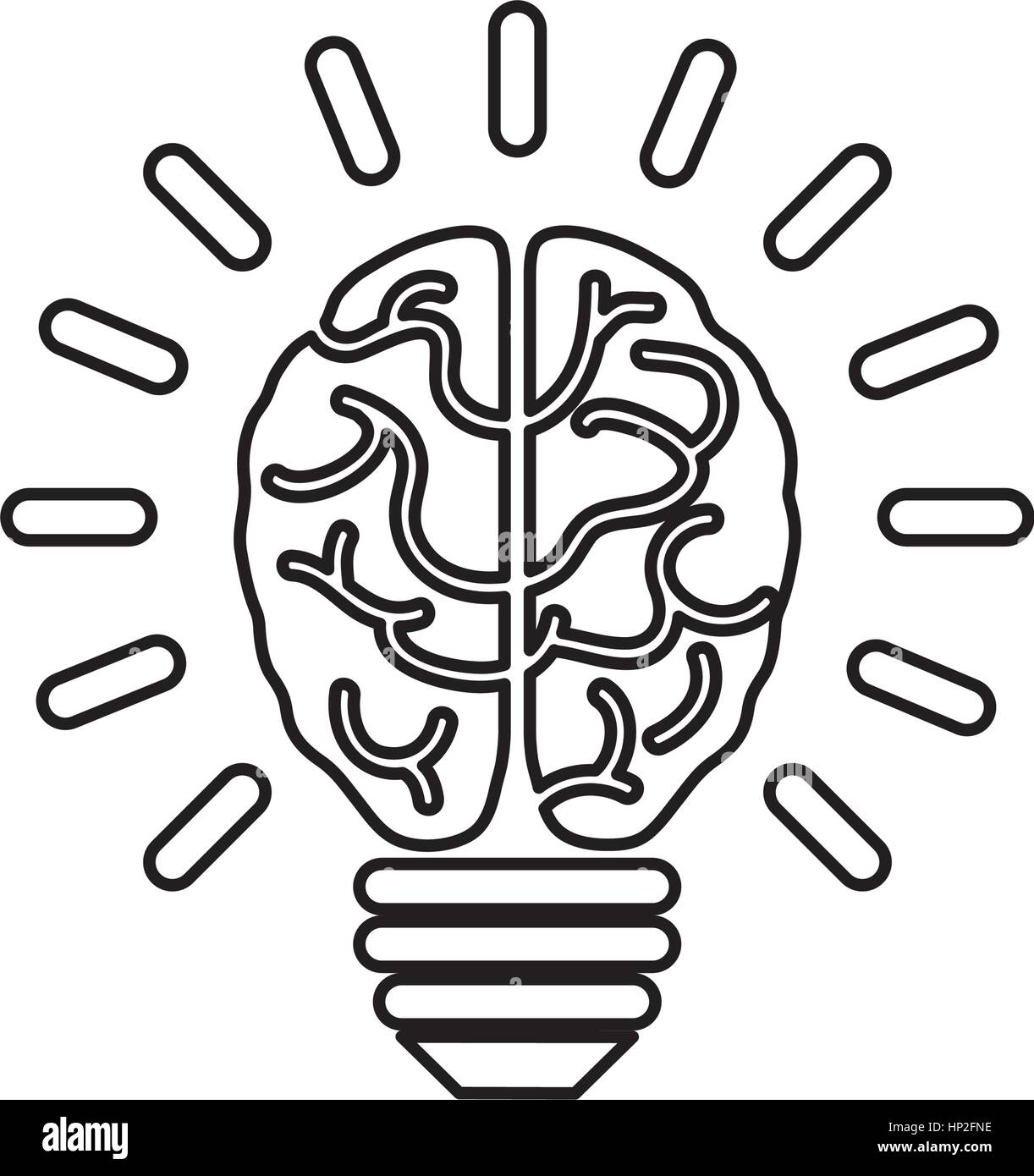 Bulb idea and human brain icon vector illustration graphic design Stock ...