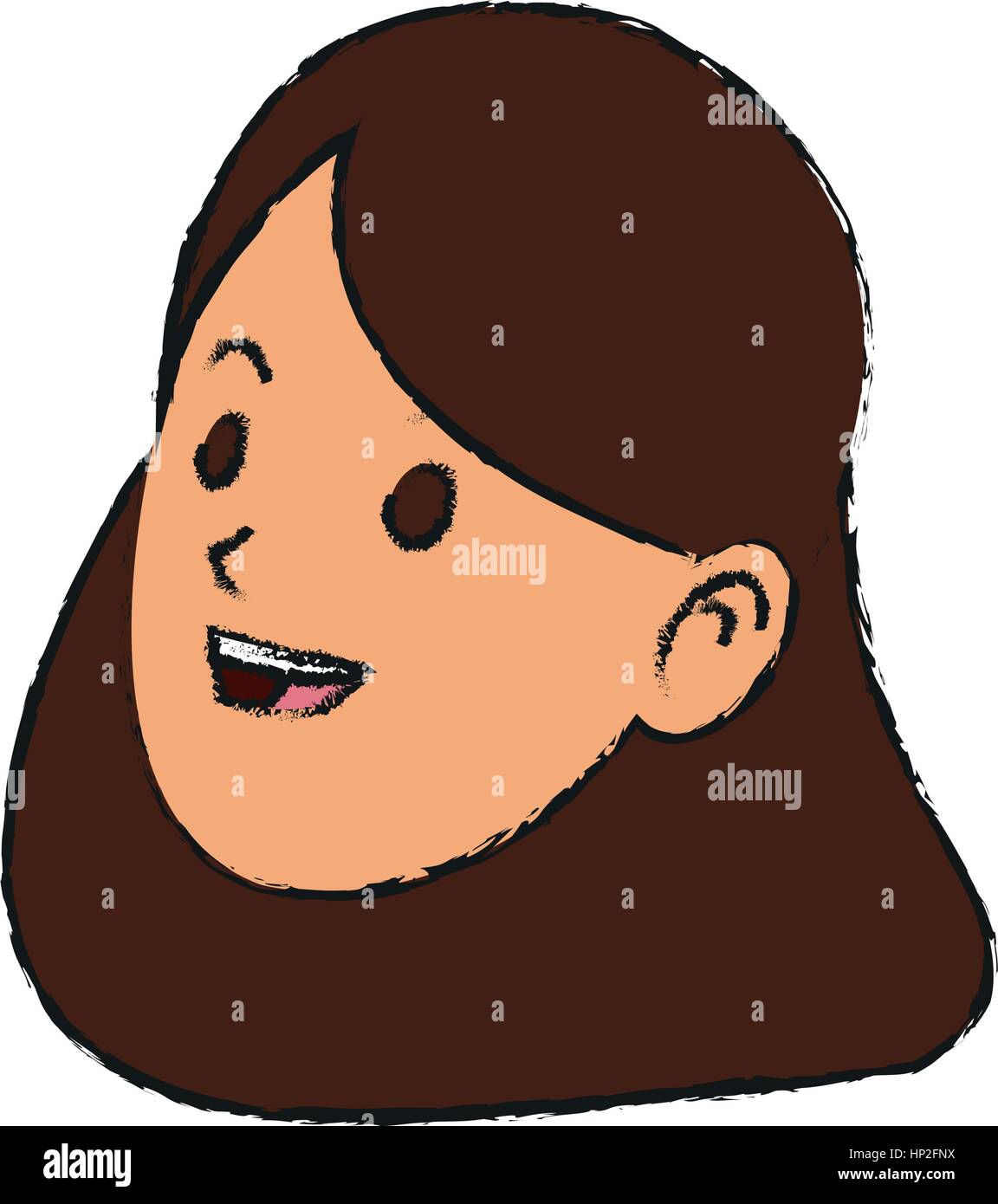 happy Woman face cartoon icon over white background. colorful design ...