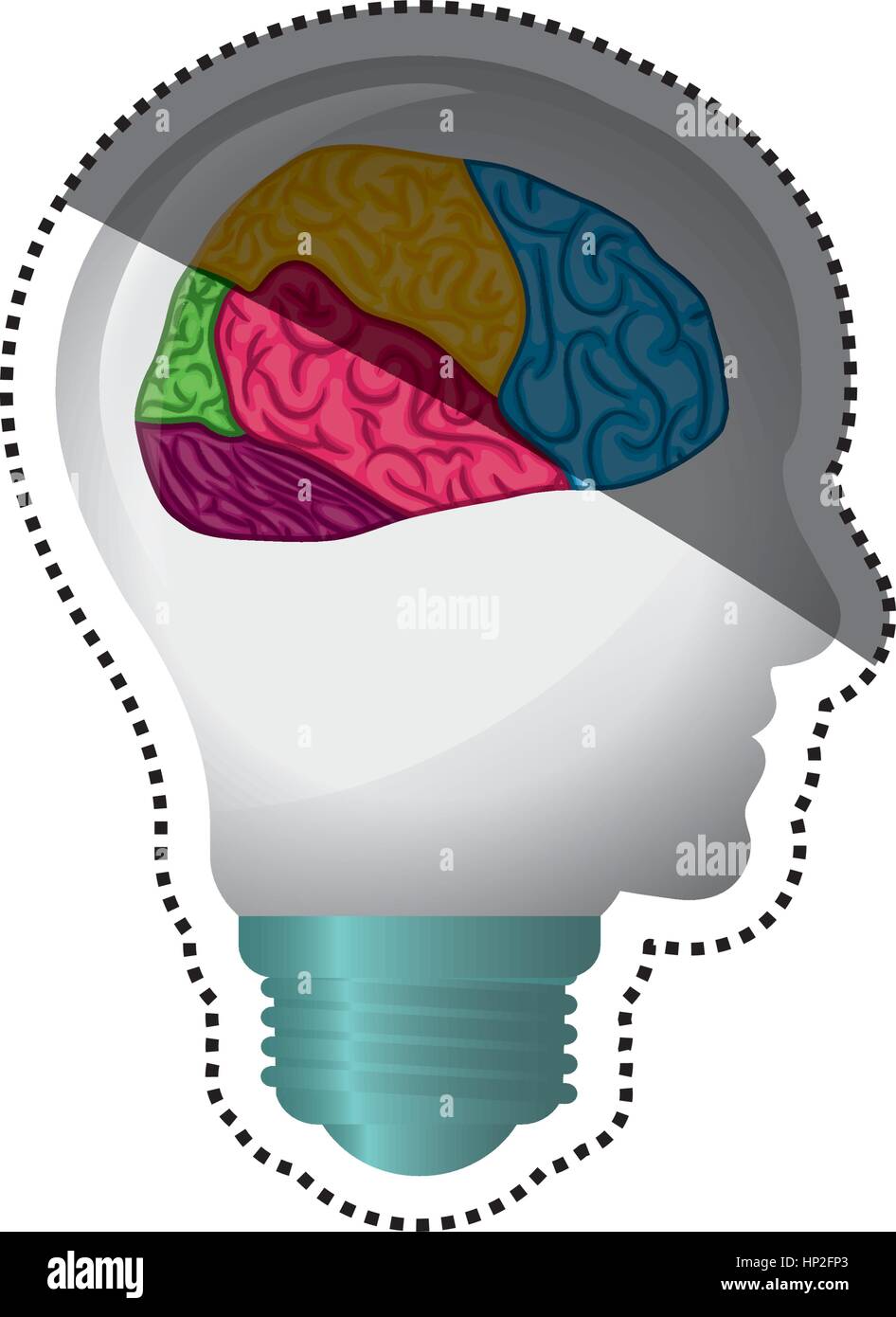 Bulb idea and human brain icon vector illustration graphic design Stock ...