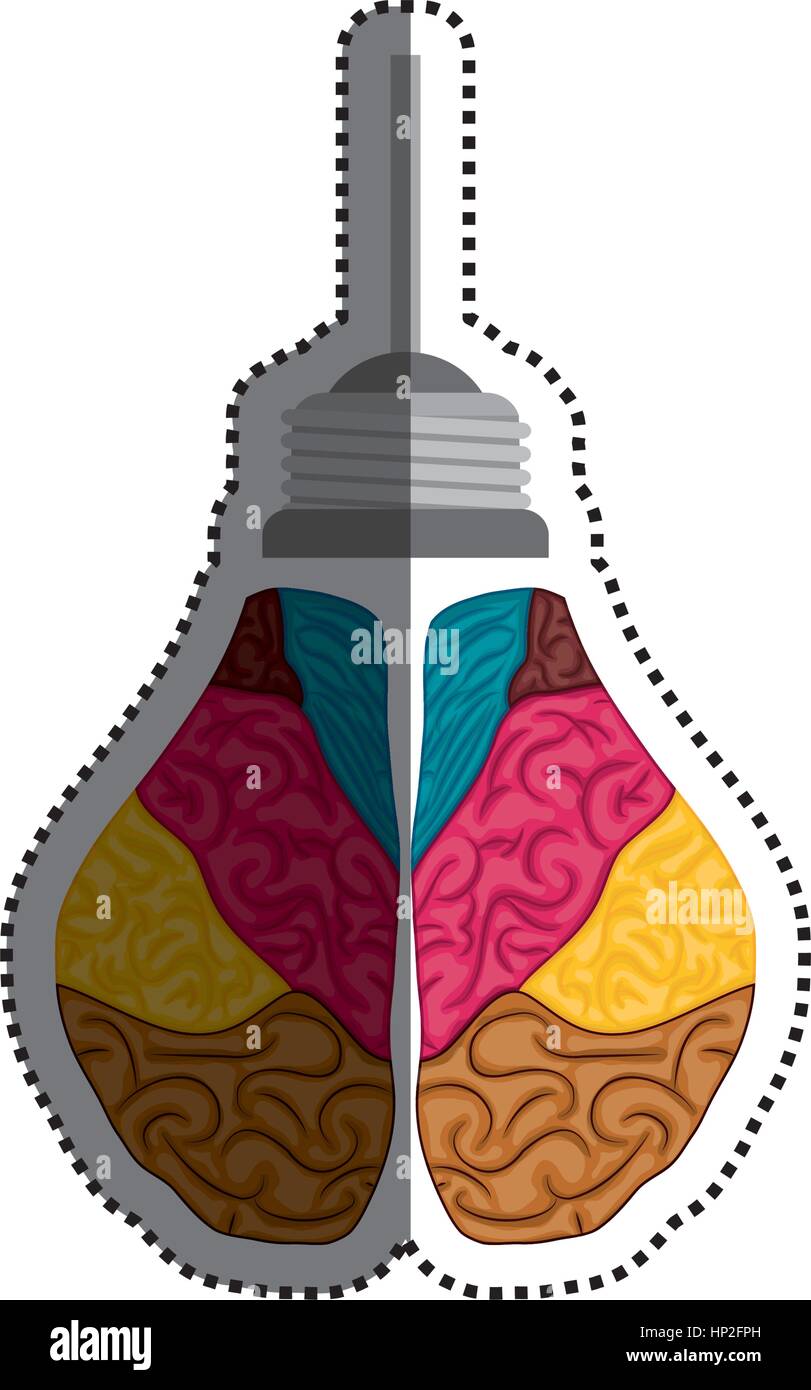 Bulb idea and human brain icon vector illustration graphic design Stock ...