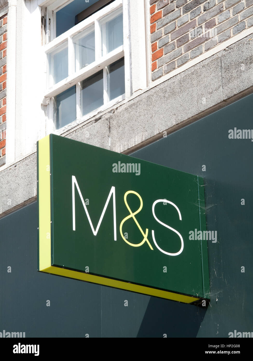 Marks and Spenser sign over shop Entrance Stock Photo - Alamy