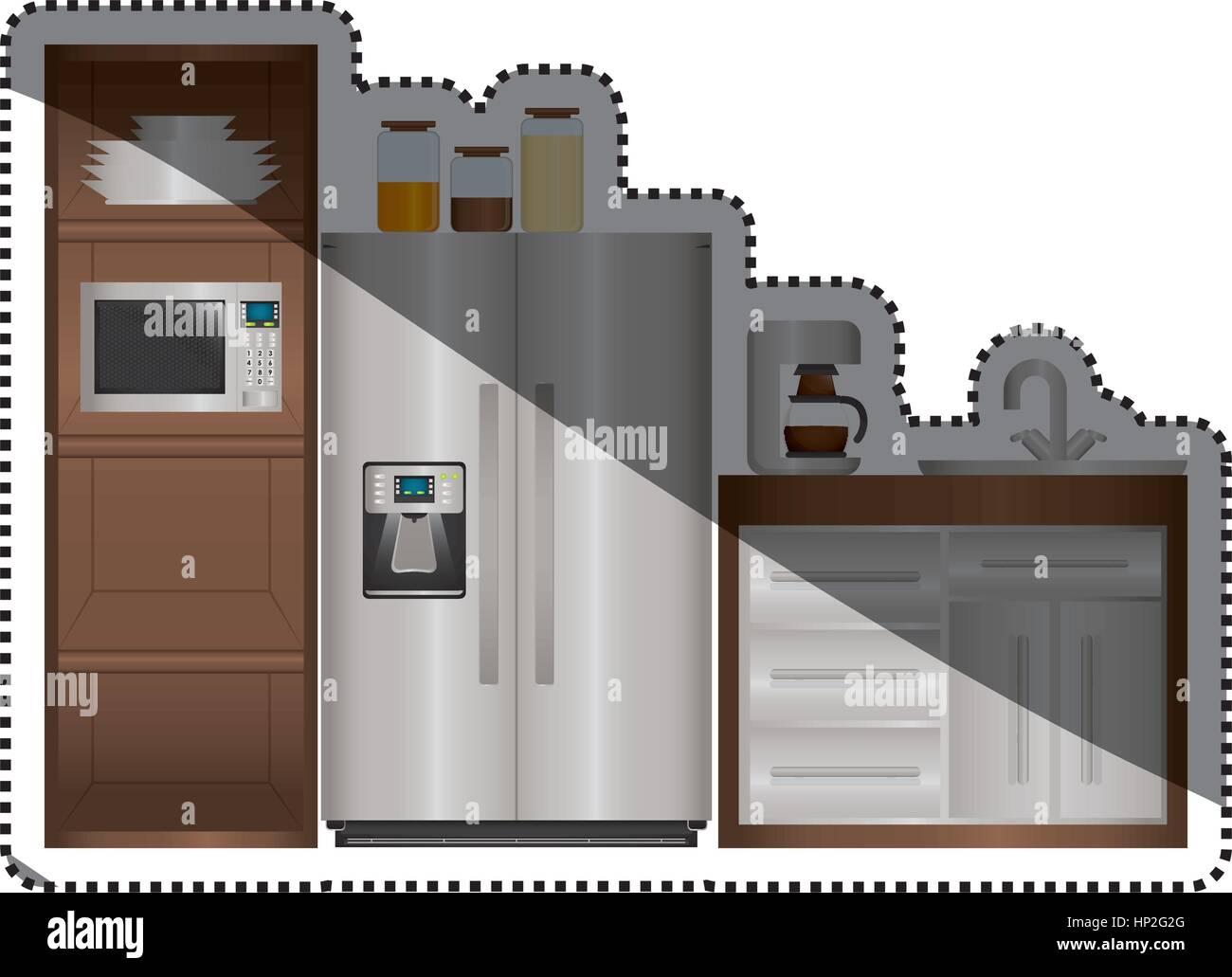 Kitchen interior design icon vector illustration graphic design Stock ...