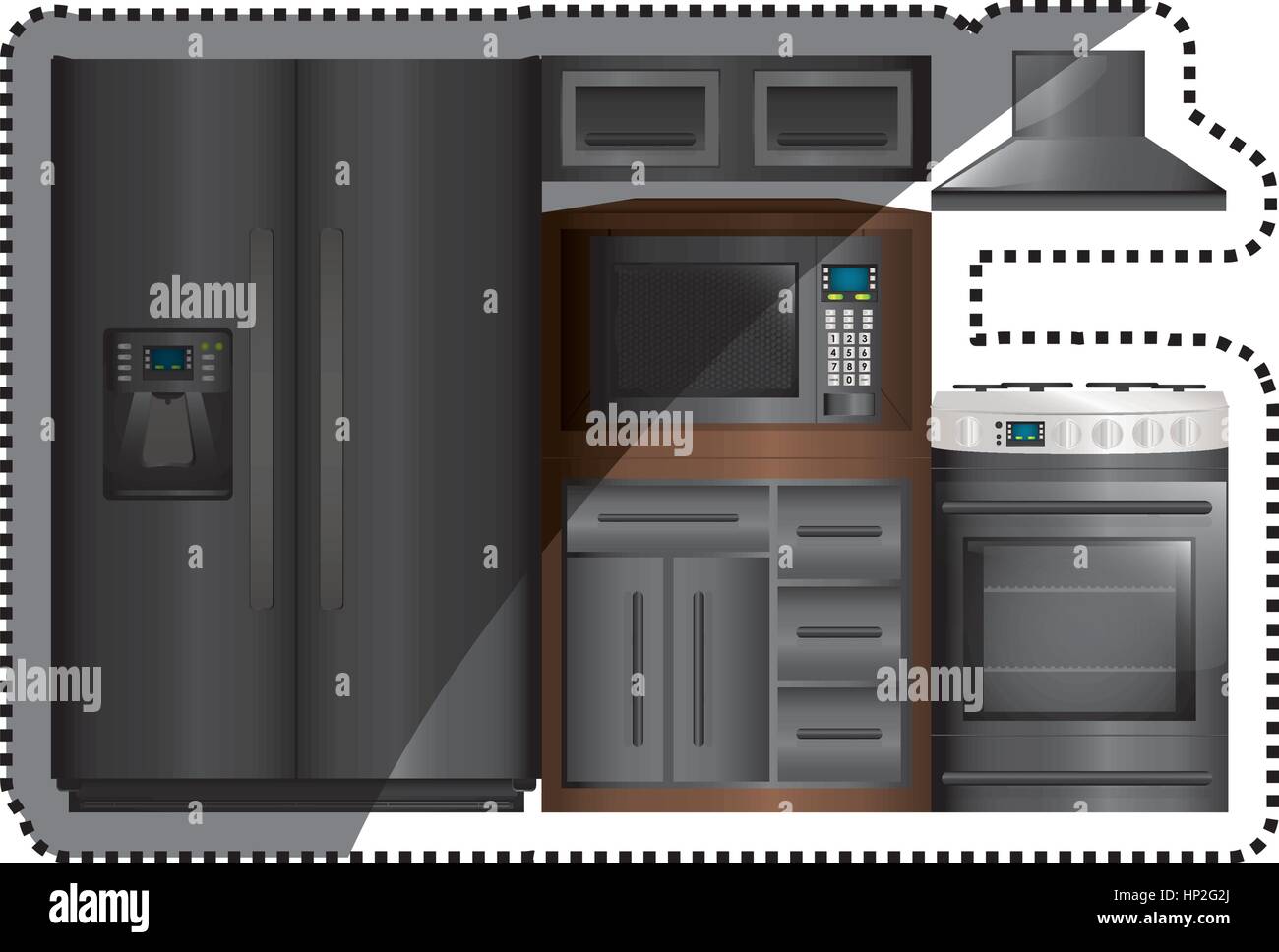 Kitchen interior design icon vector illustration graphic design Stock ...