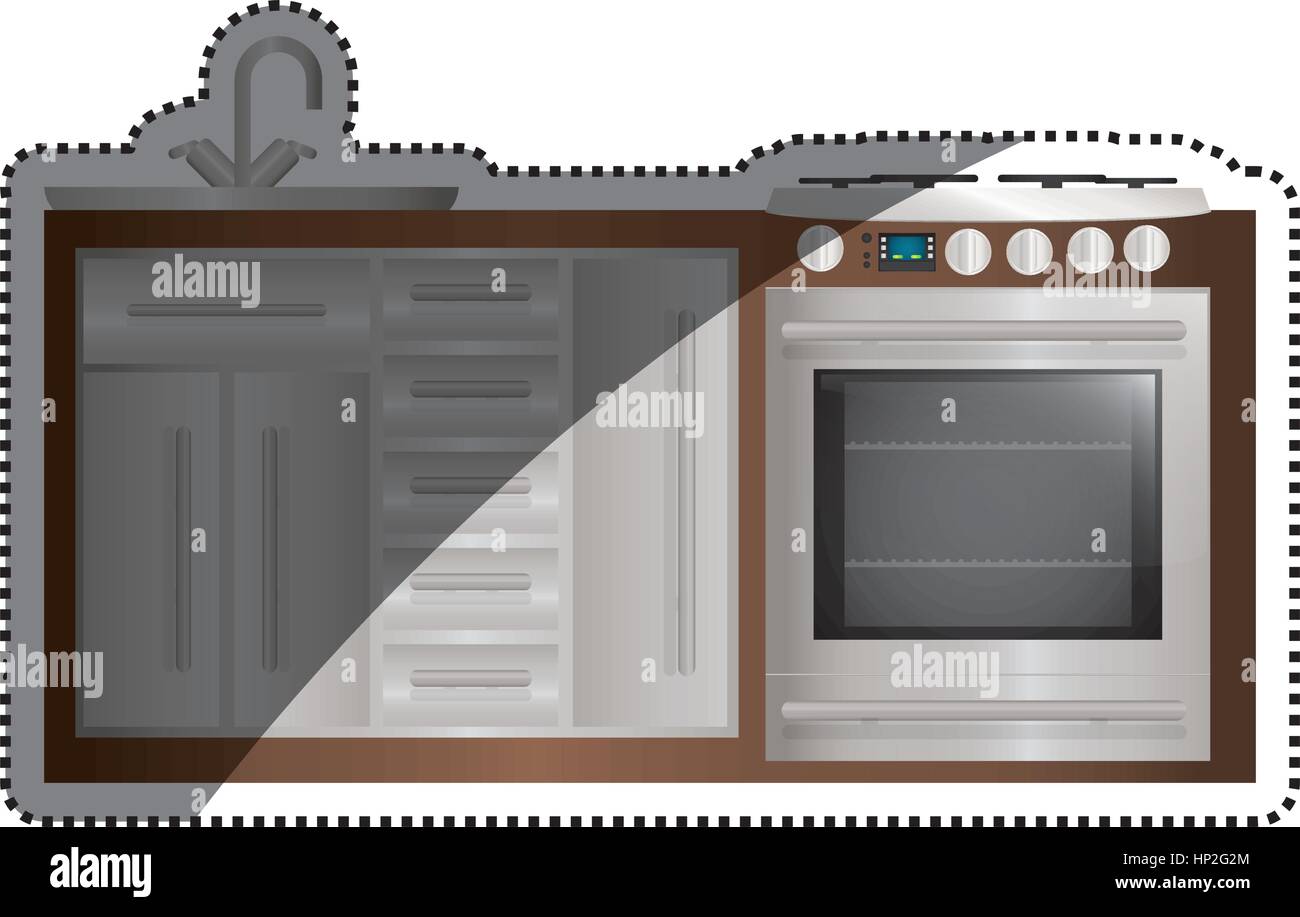 Kitchen interior design icon vector illustration graphic design Stock ...