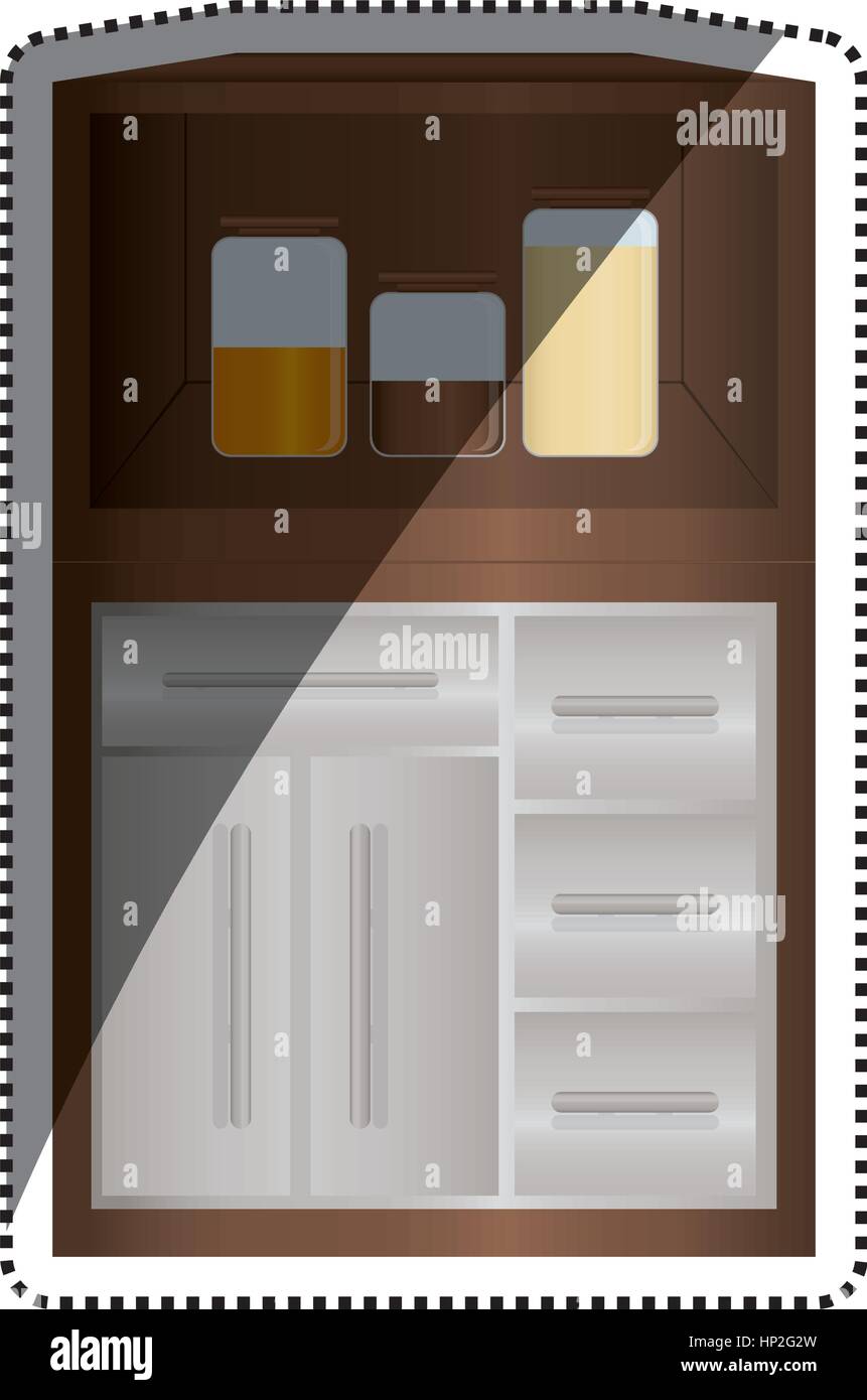 Kitchen cabinet design icon vector illustration graphic design Stock ...