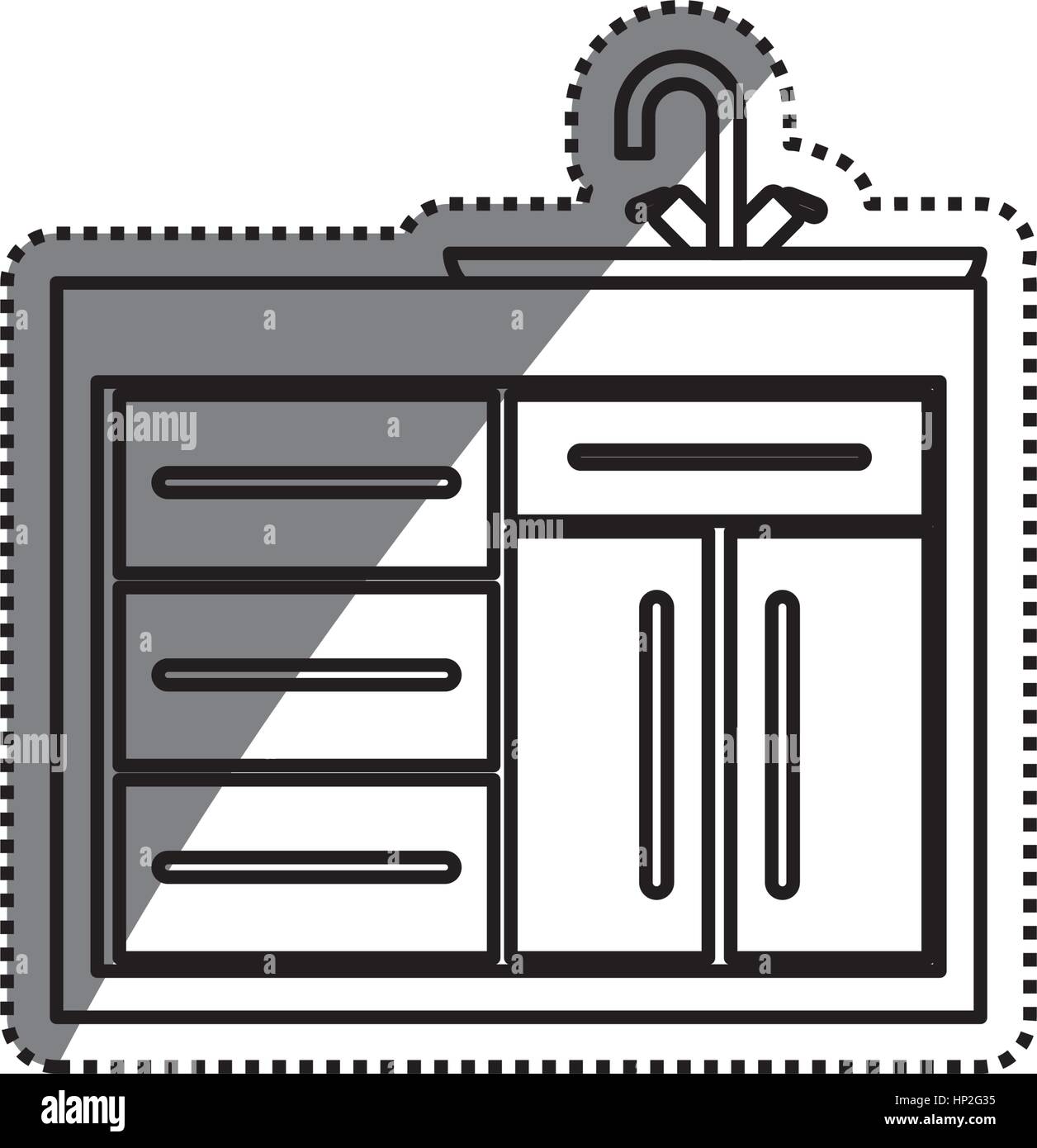 Kitchen cabinet design icon vector illustration graphic design Stock ...